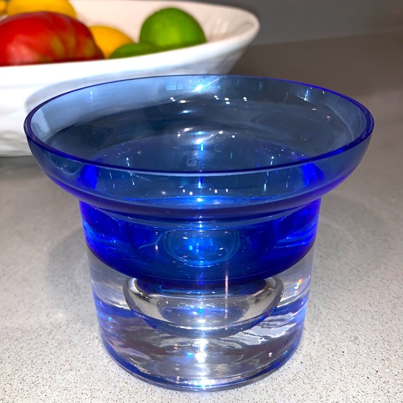 Krosno | Accents | Krosno Crystal Buble Cobalt Blue Candle Holder ...